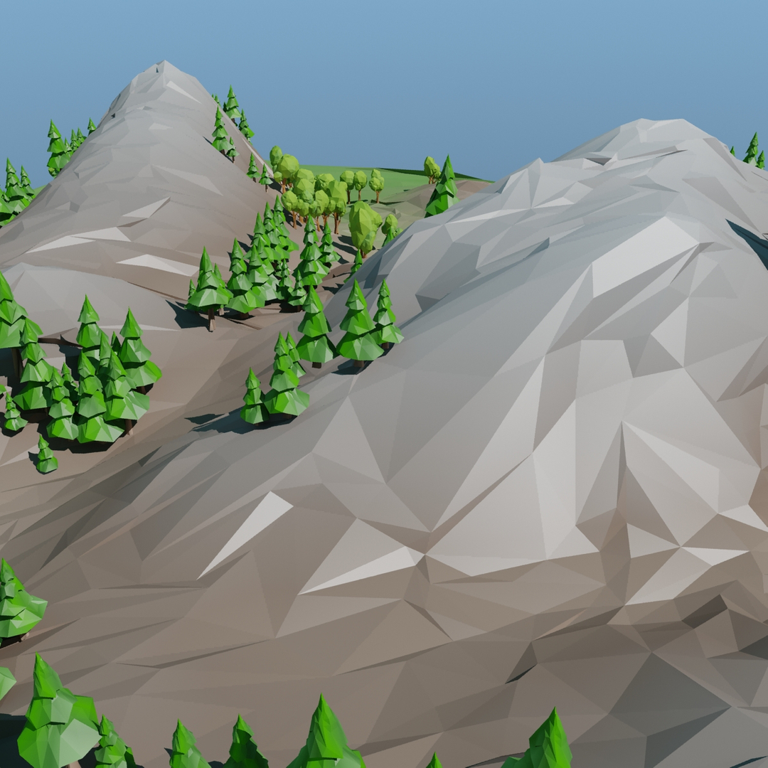 mountain landscape trees 3d max