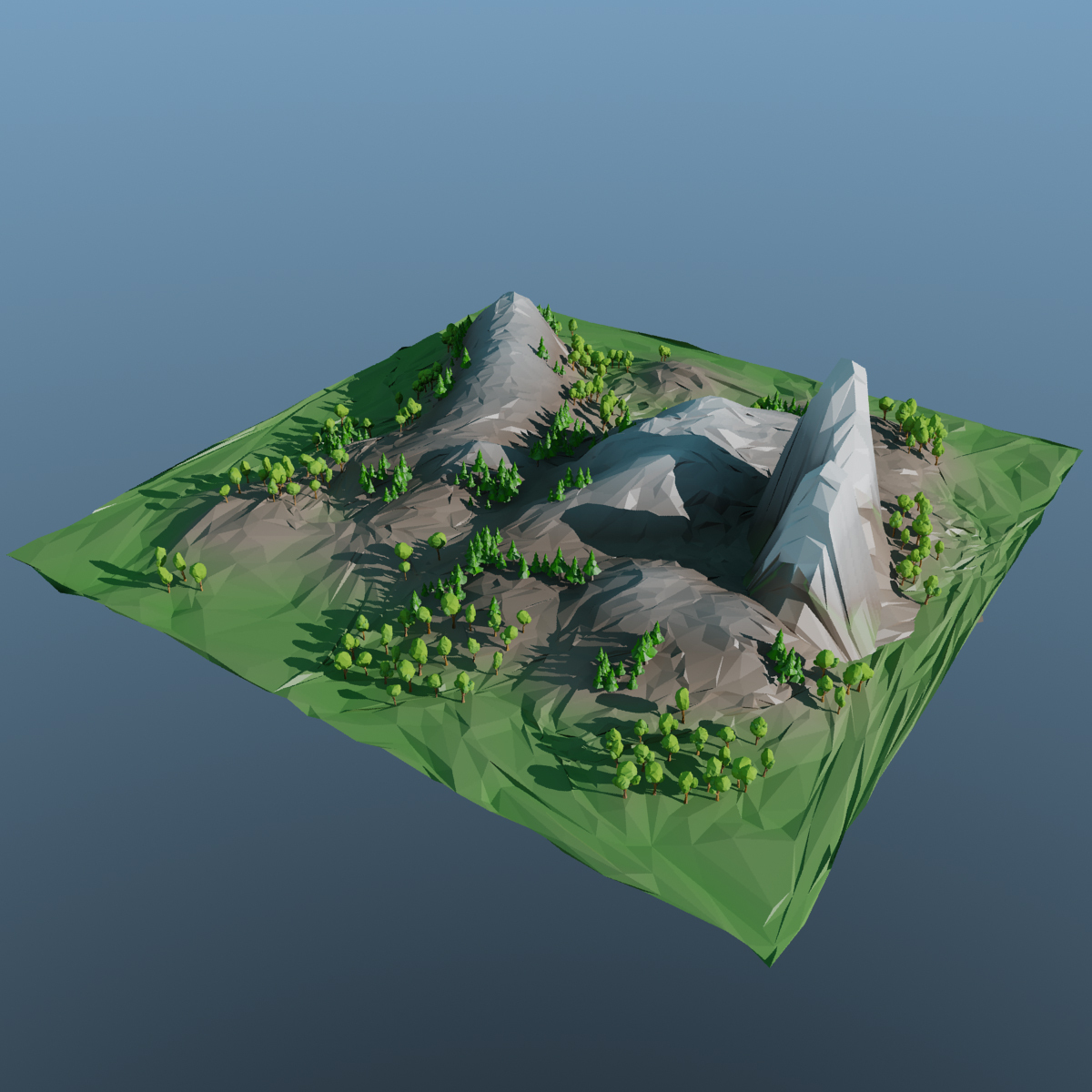 mountain landscape trees 3d max
