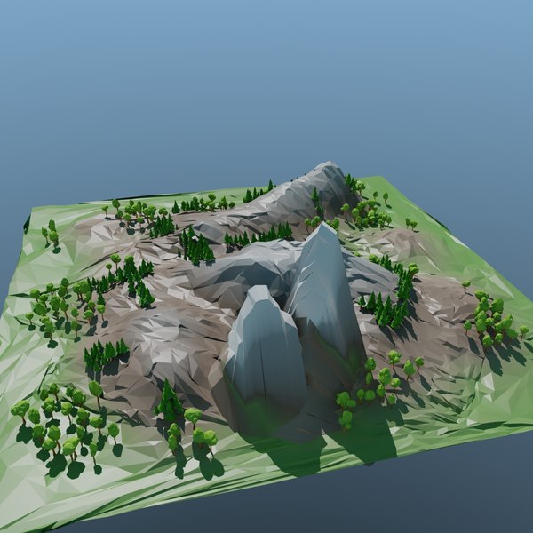mountain landscape trees 3d max