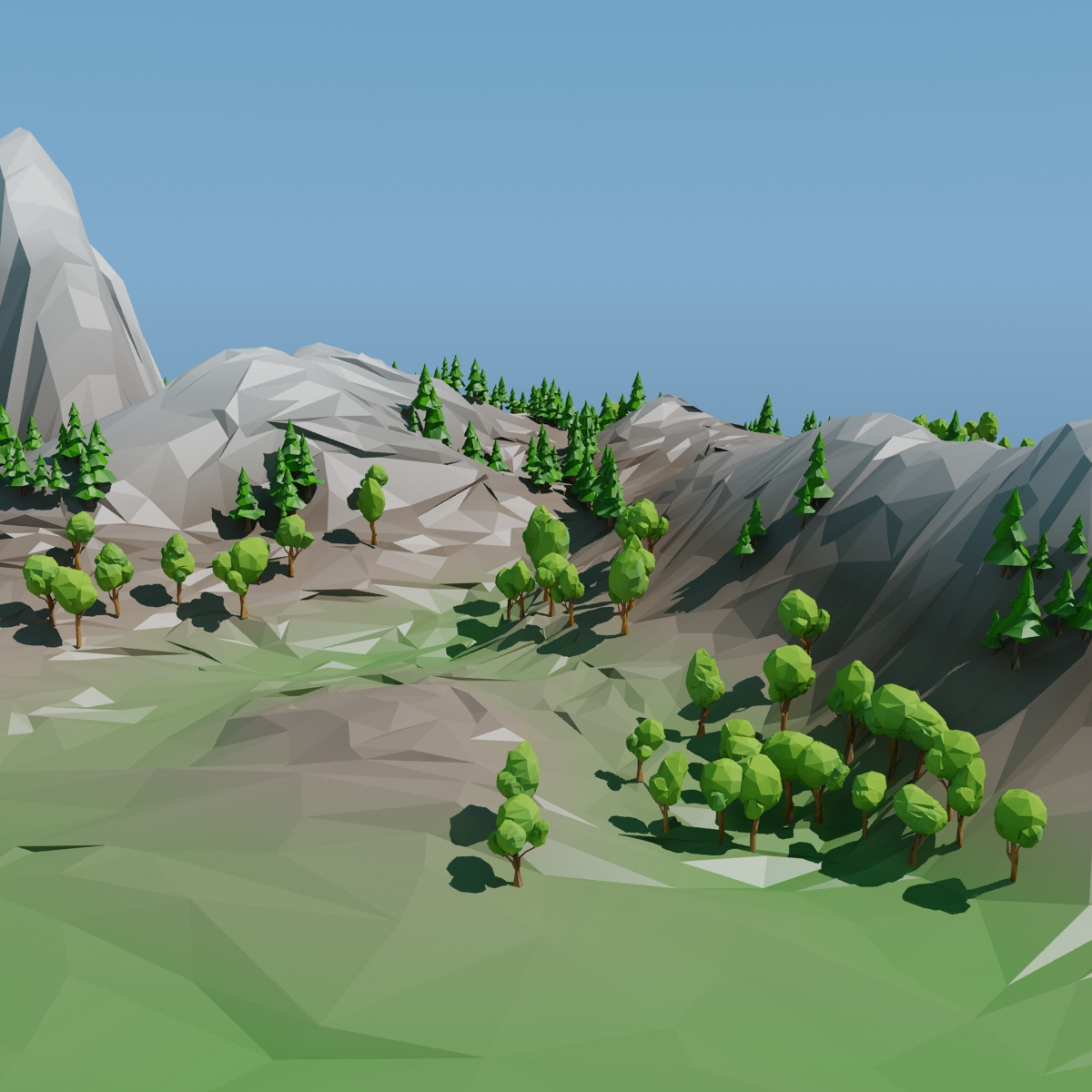 mountain landscape trees 3d max