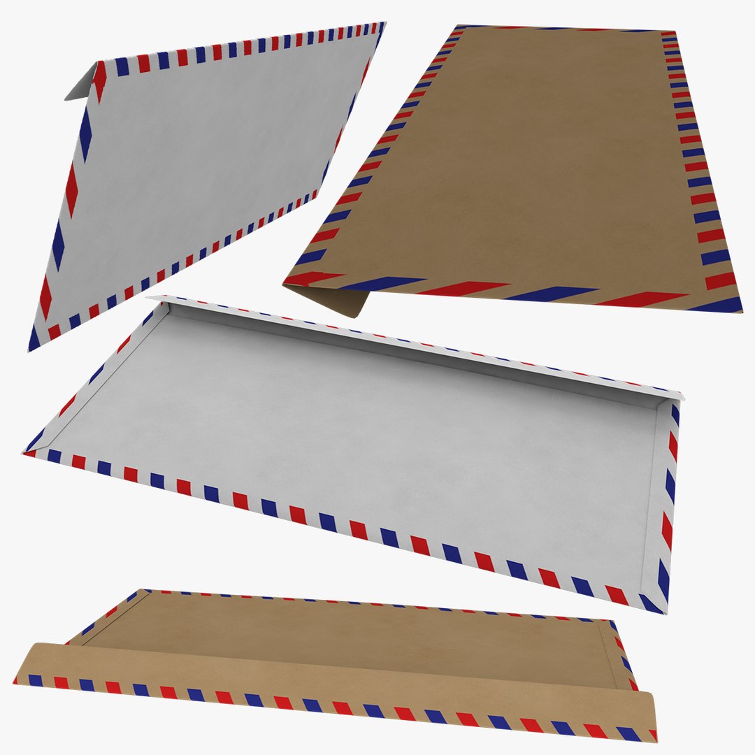 Air Mail Envelope Size DL Style WALLET 3D Model - TurboSquid 2218511