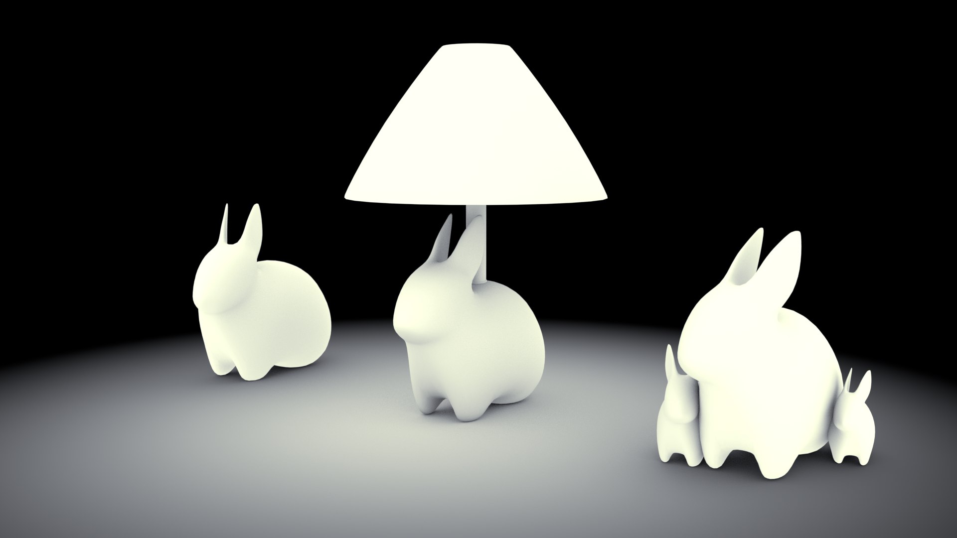 Free 3D Porcelain Rabbit Table Lamp - TurboSquid 1250329