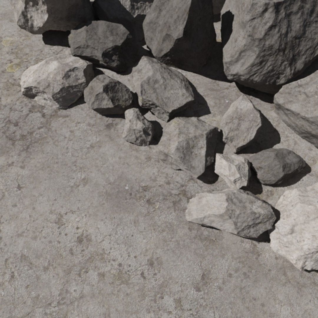 jagged rocks stones 6 3d model