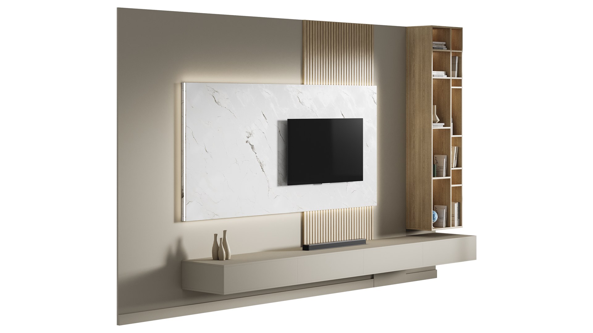 Modern TV Wall 014 Model - TurboSquid 2378645