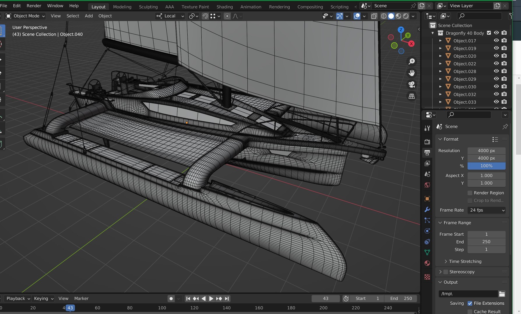 3D Model Dragonfly 40 Performance Cruiser Trimaran - TurboSquid 2130165
