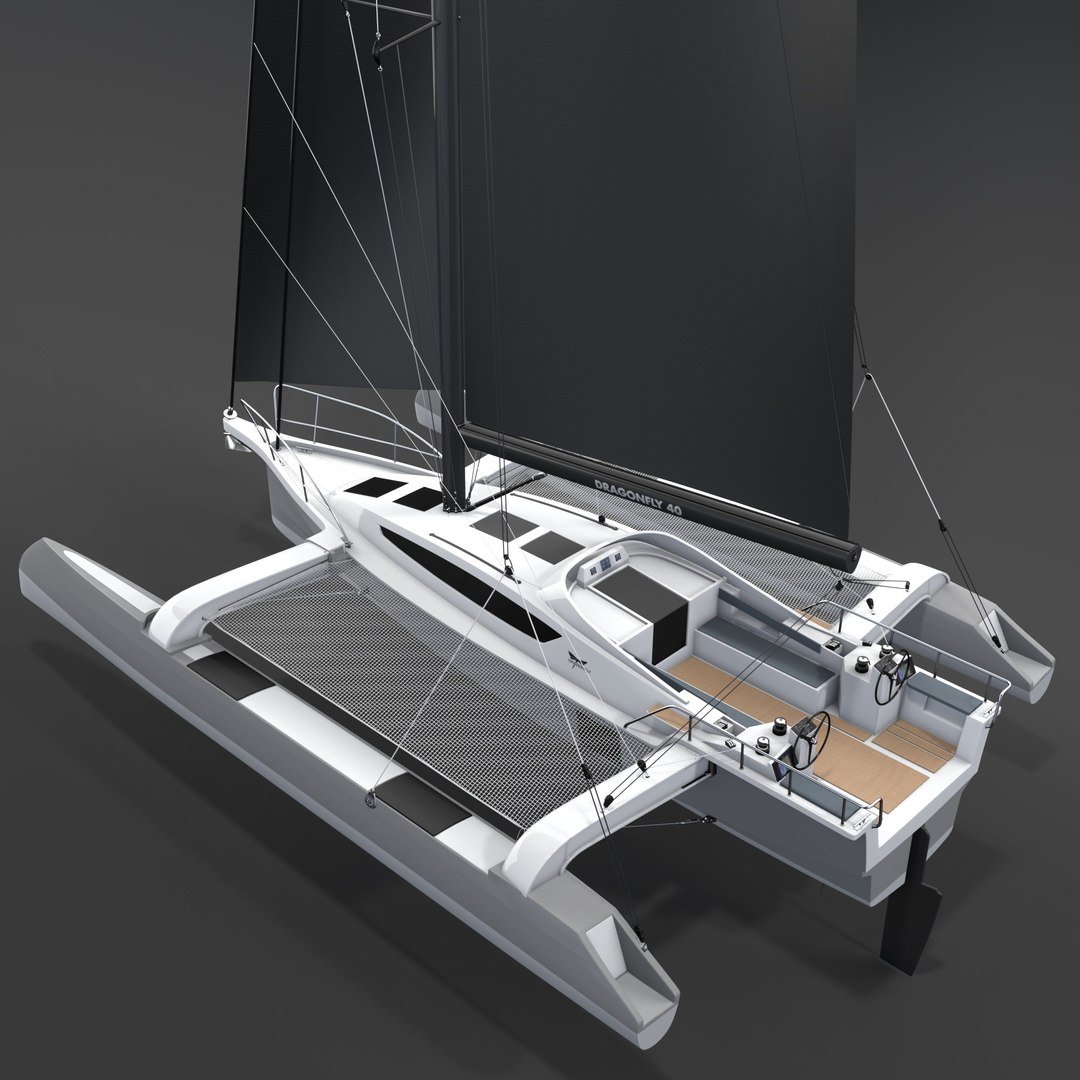 3D Model Dragonfly 40 Performance Cruiser Trimaran - TurboSquid 2130165