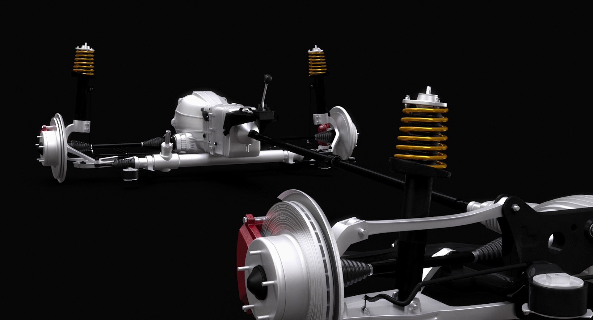 3d 4wd chassis x-ray model