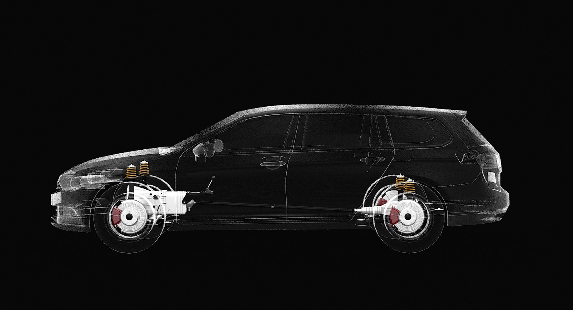 3d 4wd chassis x-ray model
