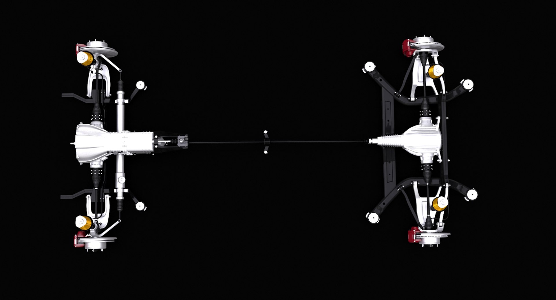 3d 4wd chassis x-ray model