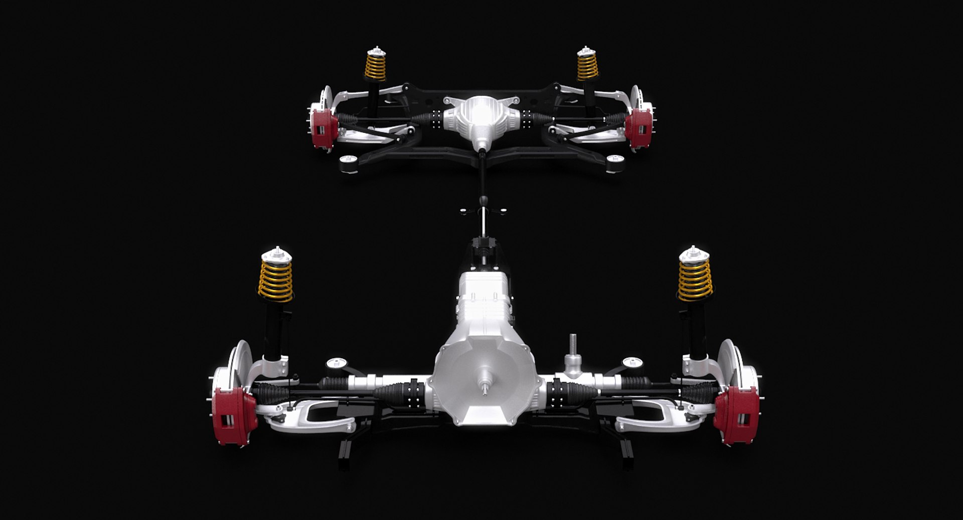 3d 4wd Chassis X-ray Model