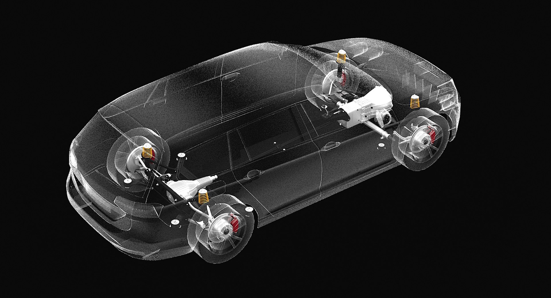 3d 4wd chassis x-ray model