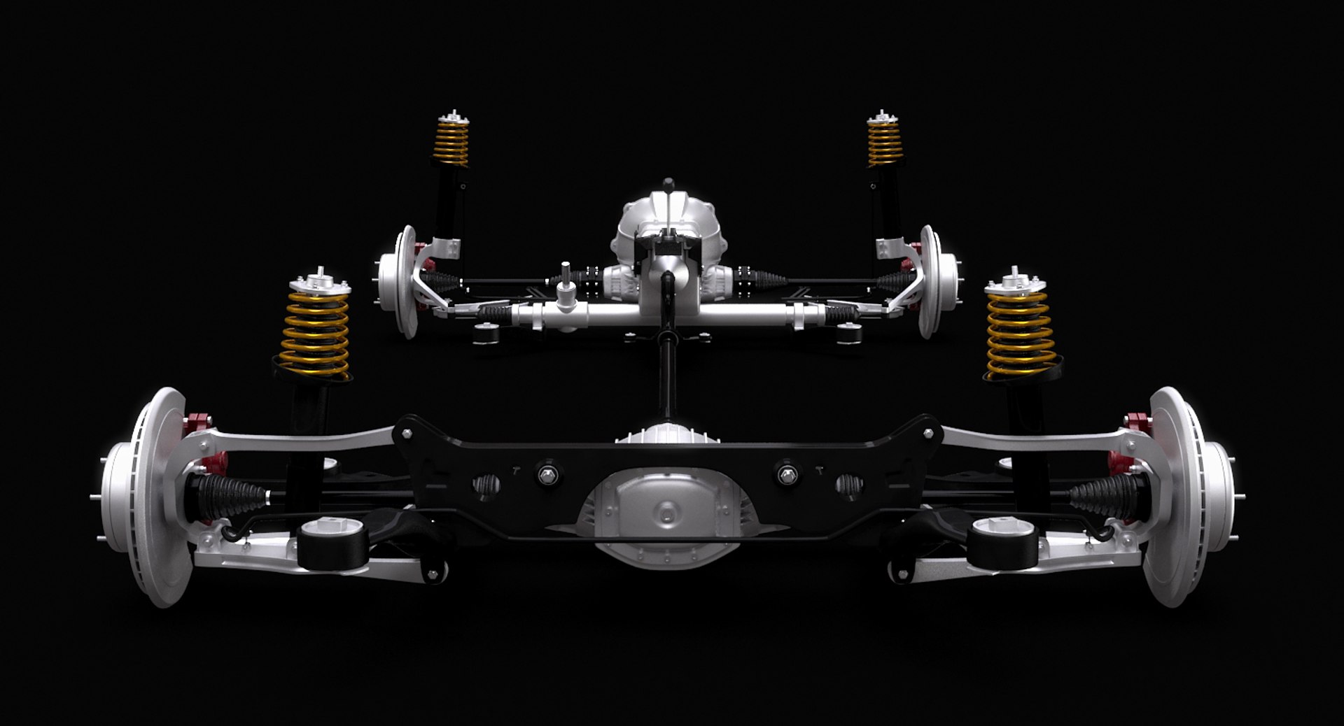 3d 4wd chassis x-ray model