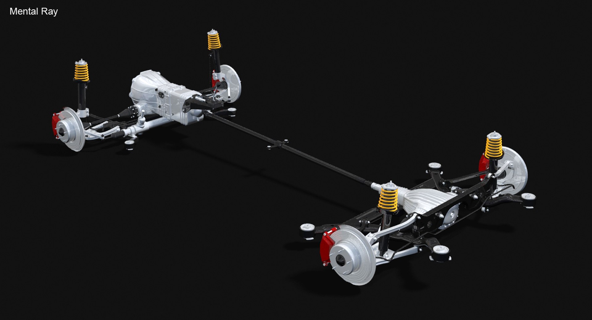 3d 4wd chassis x-ray model