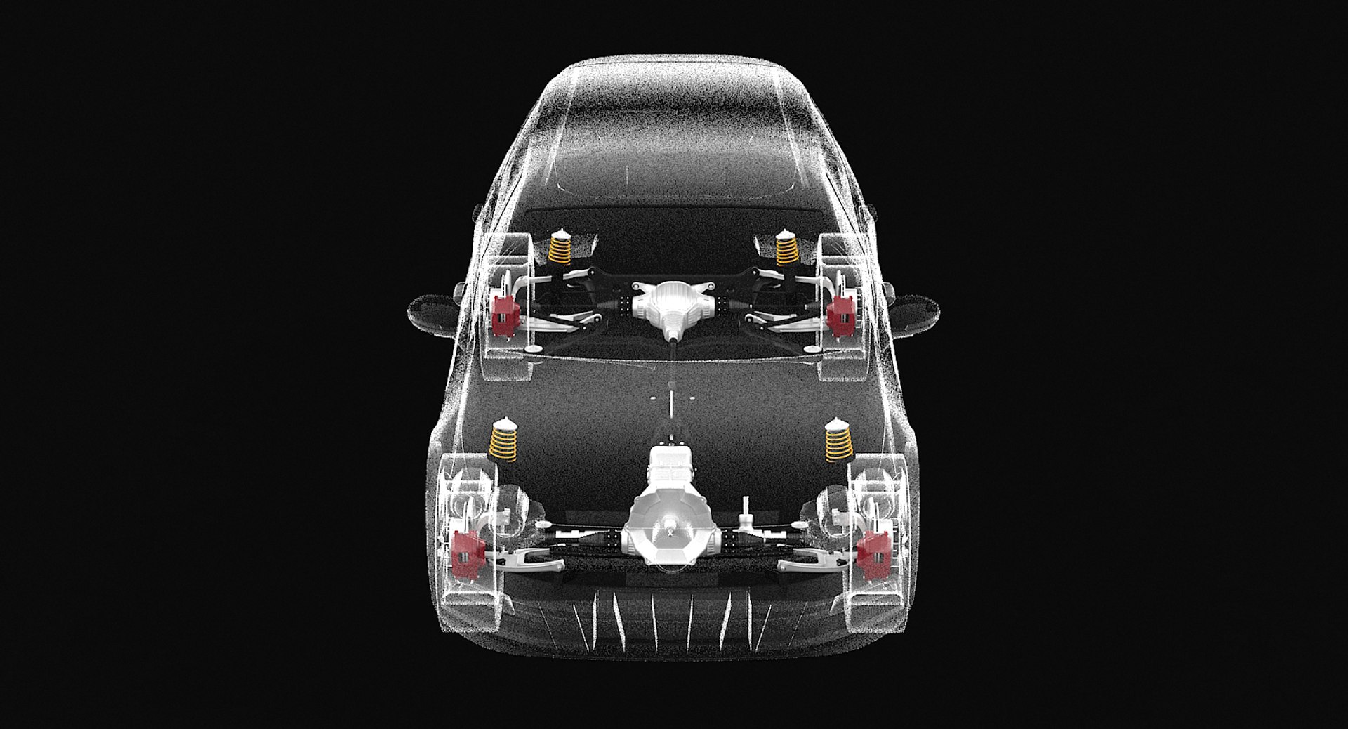 3d 4wd chassis x-ray model