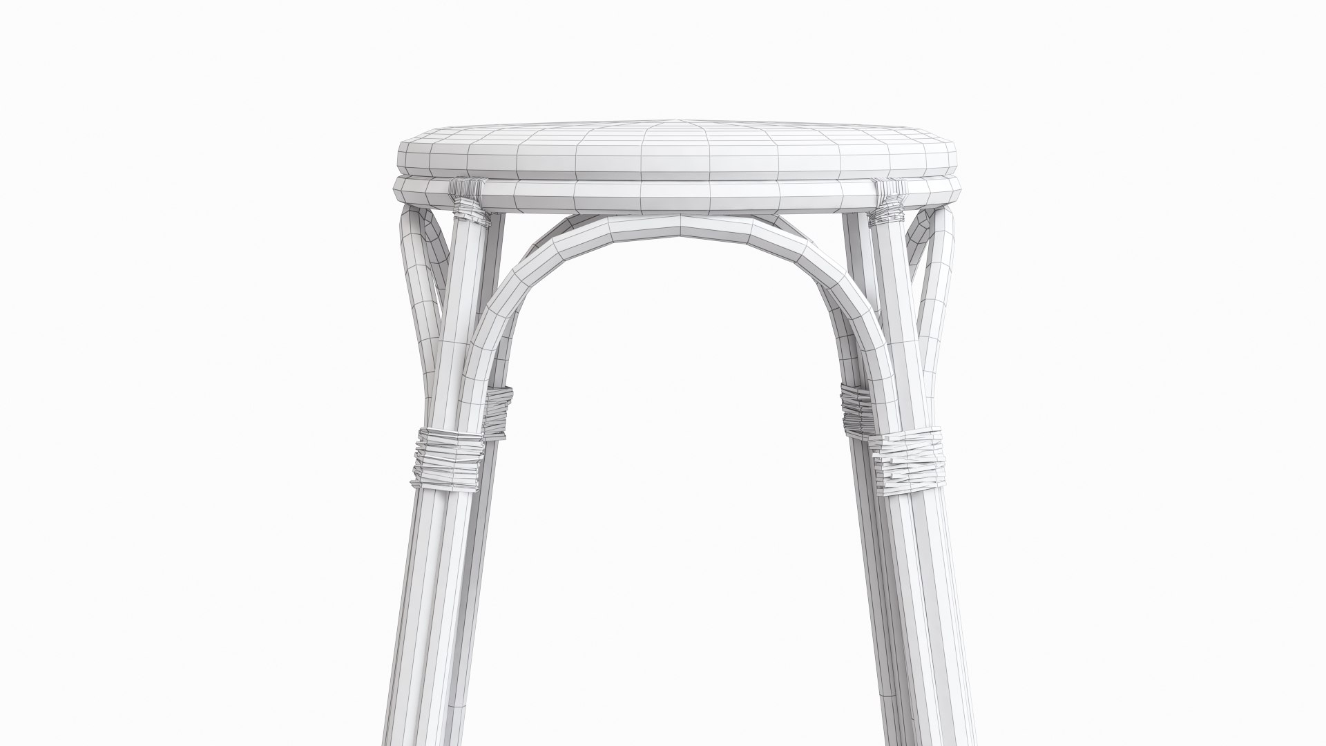 3D Bar Bamboo Stool - TurboSquid 1534222