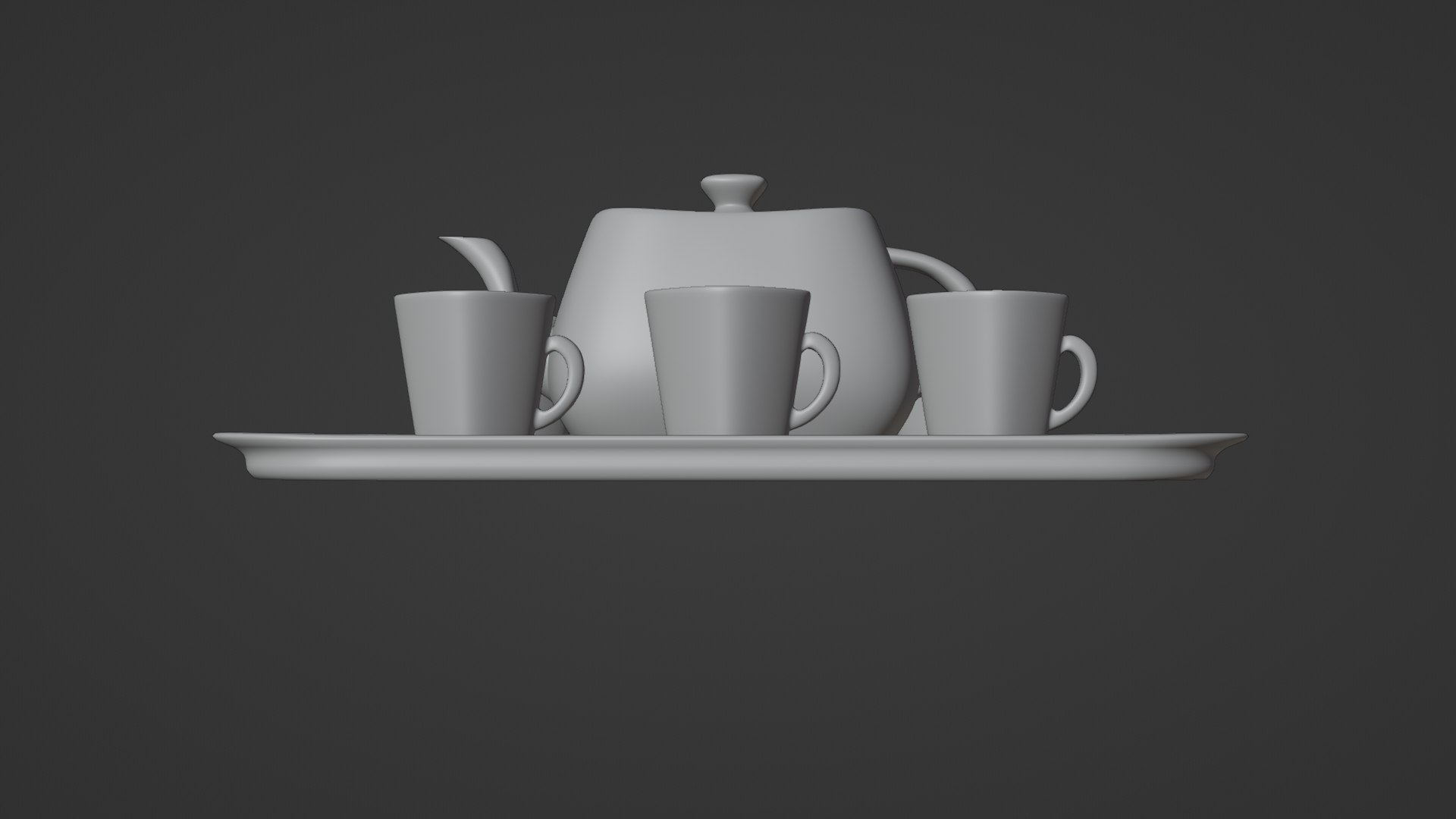 3D Black Porcelain Tea Set - TurboSquid 2050696