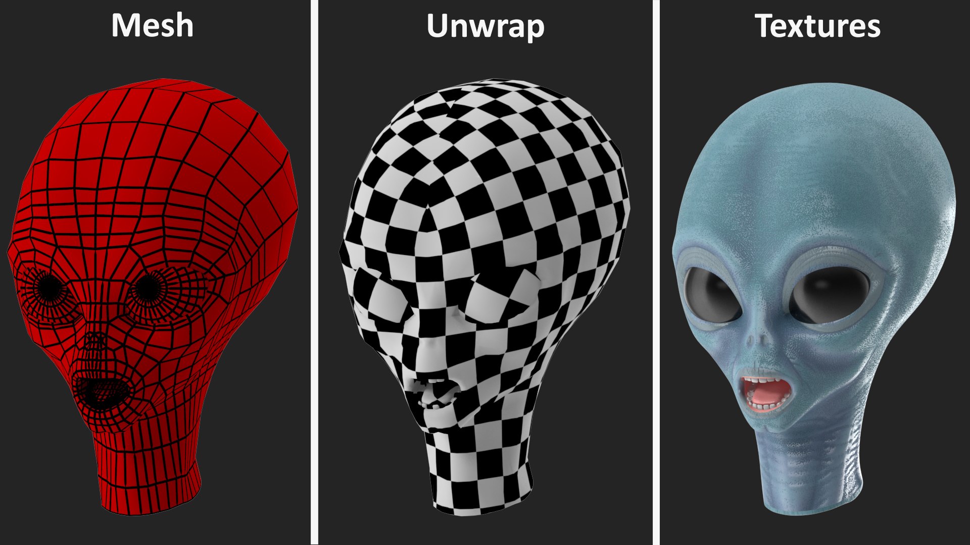 3D Model Space Alien Heads - TurboSquid 1673079