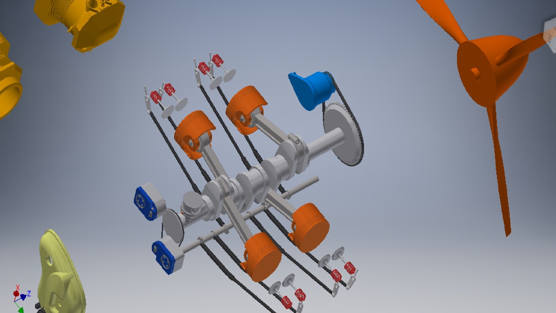 A horizontally opposed engine 3D - TurboSquid 2072509