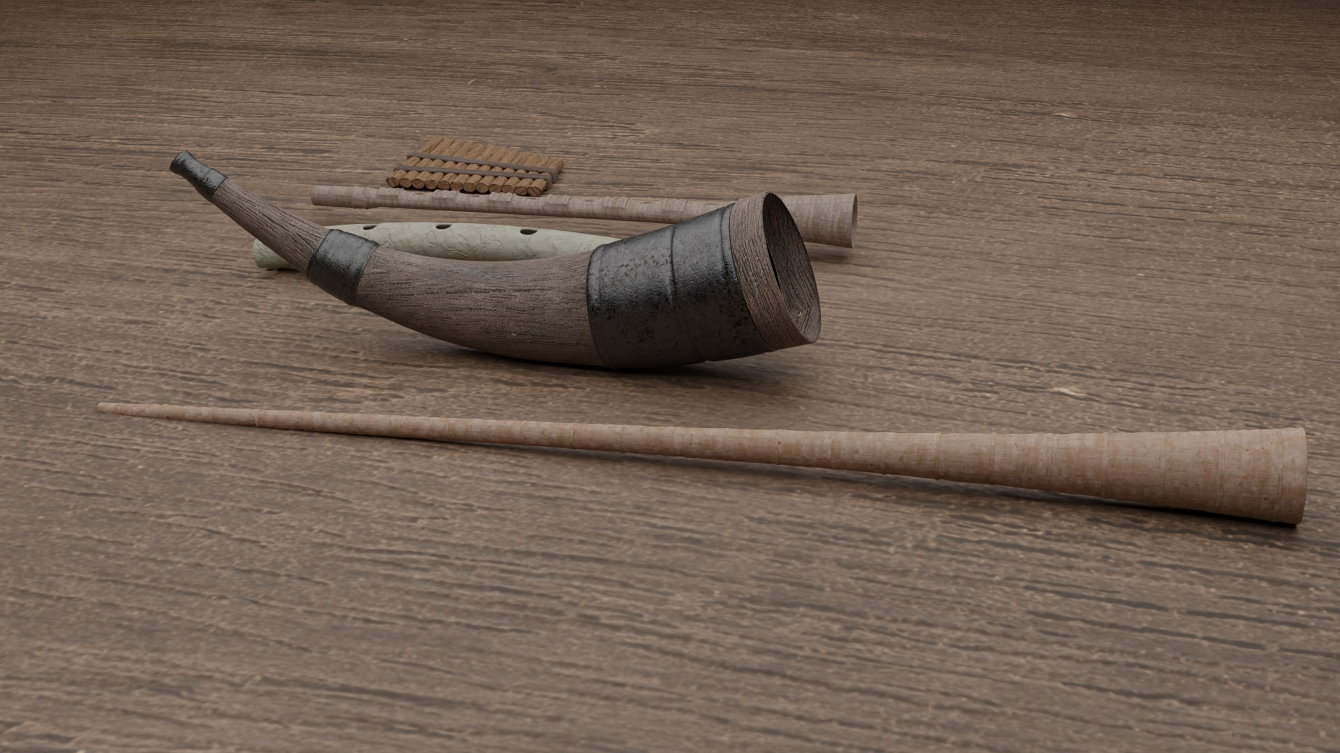 3D Viking Woodwind Instruments - TurboSquid 2085771