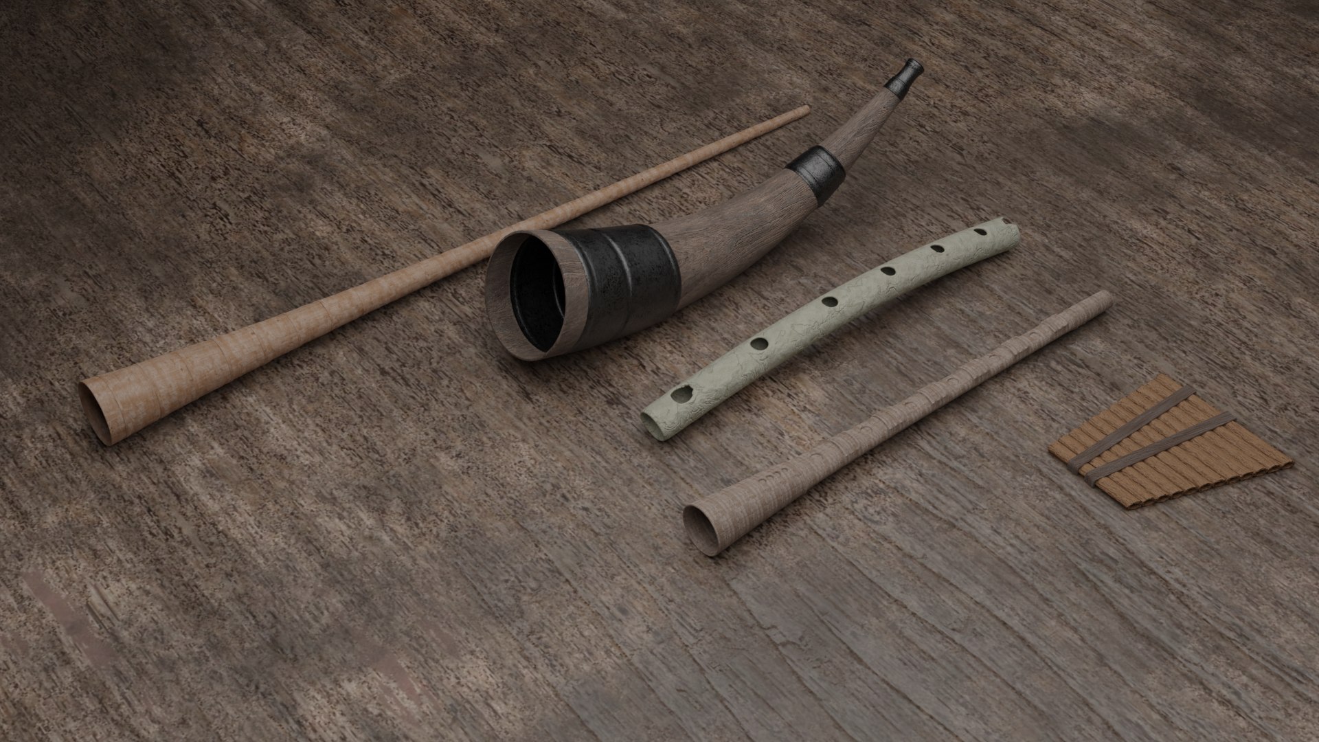 3D Viking Woodwind Instruments - TurboSquid 2085771