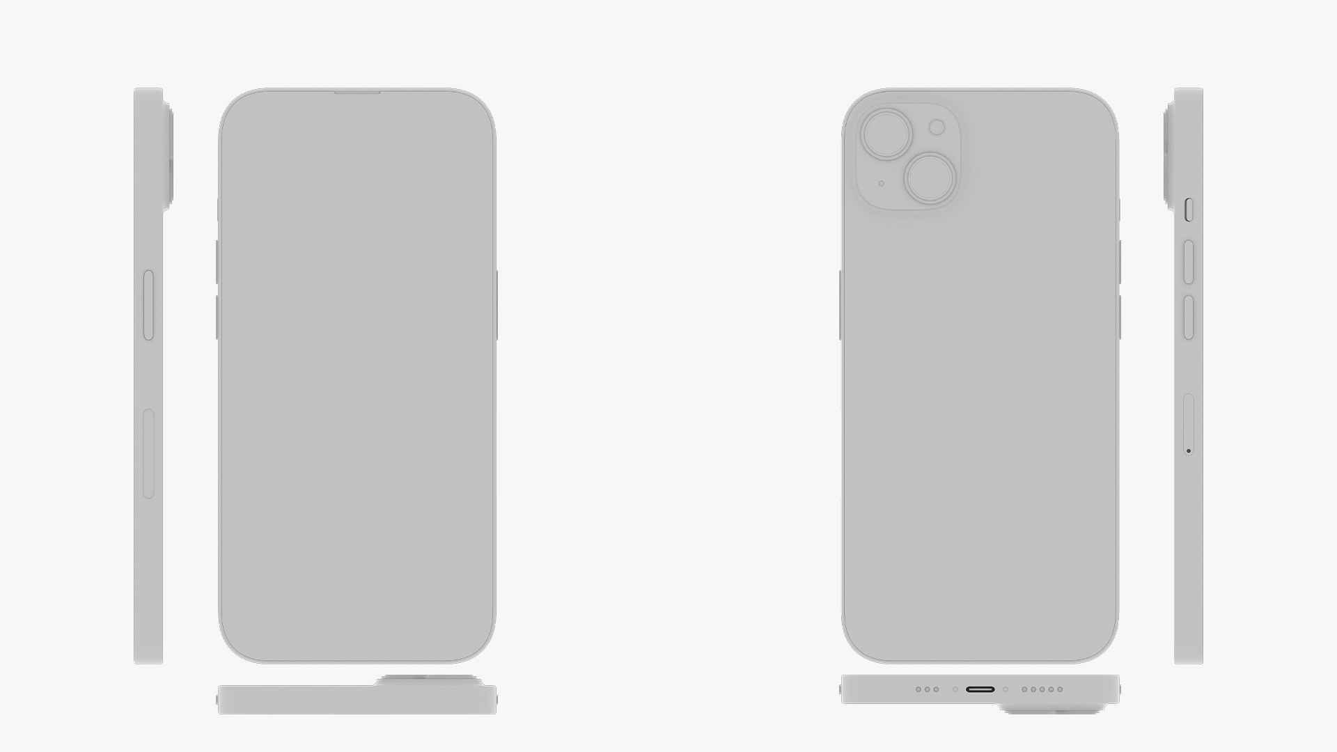 3D Model IPhone 14-14 Plus Starlight - TurboSquid 1990380