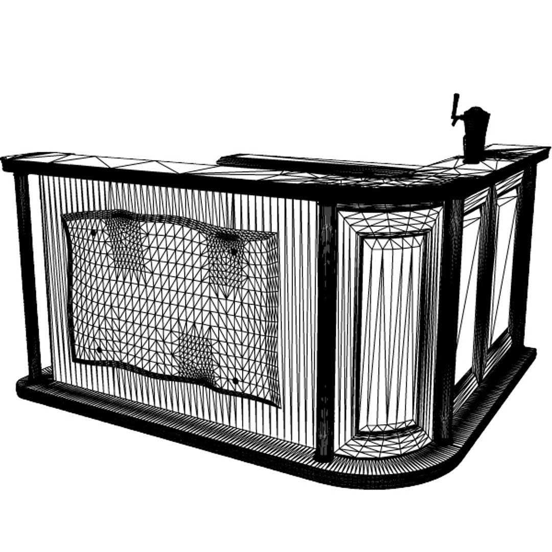 Paneled Mini Bar 3d Model