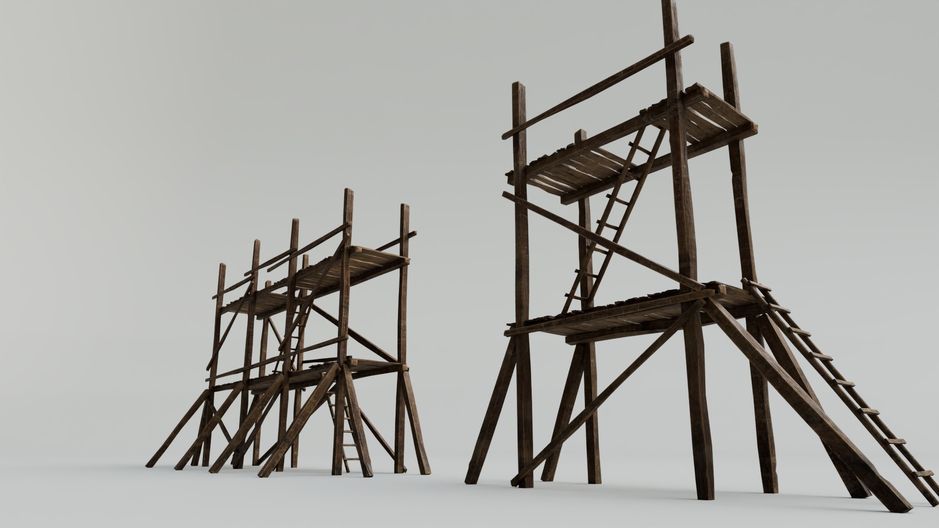 3D Medieval Wooden Scaffolding - TurboSquid 2274125