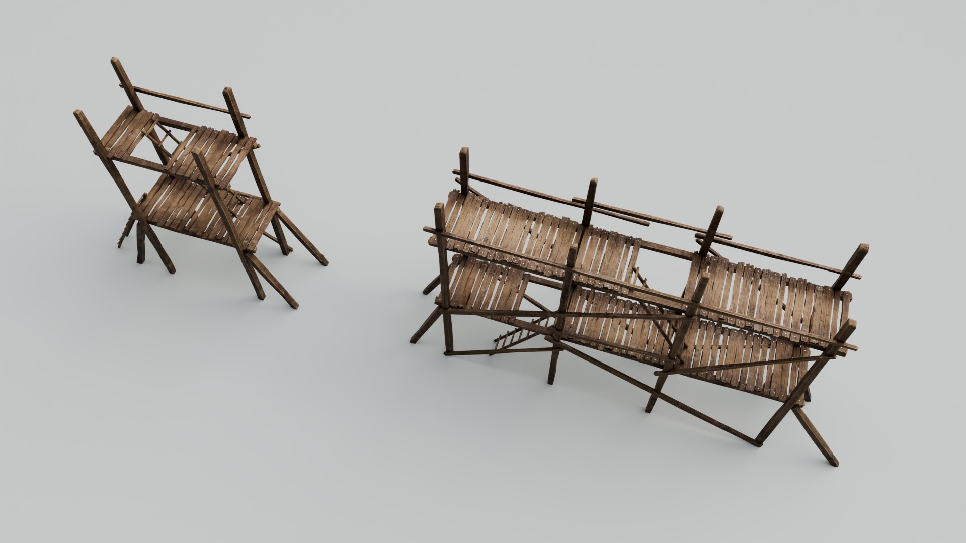 3D Medieval Wooden Scaffolding - TurboSquid 2274125