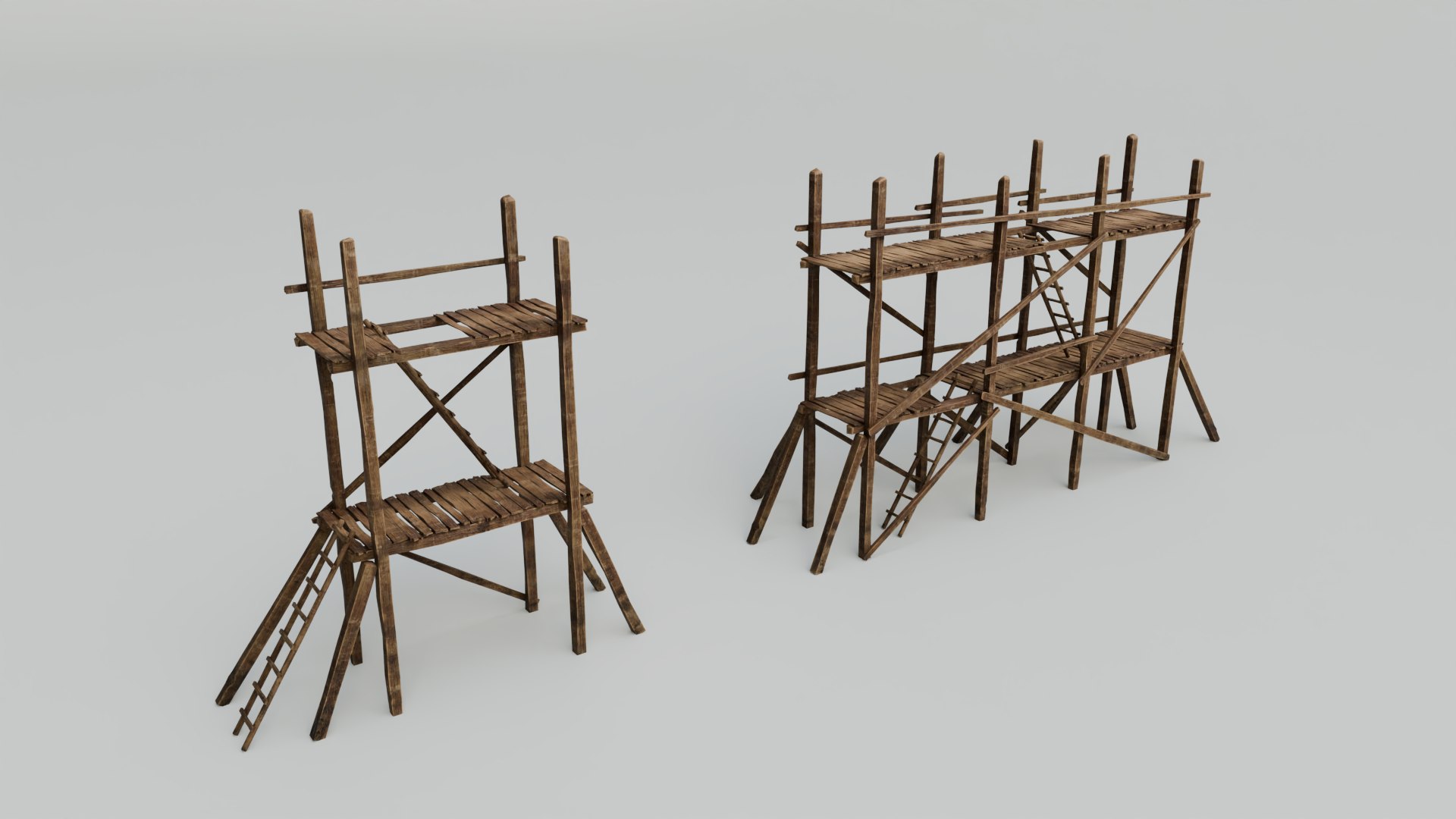 3D Medieval Wooden Scaffolding - TurboSquid 2274125