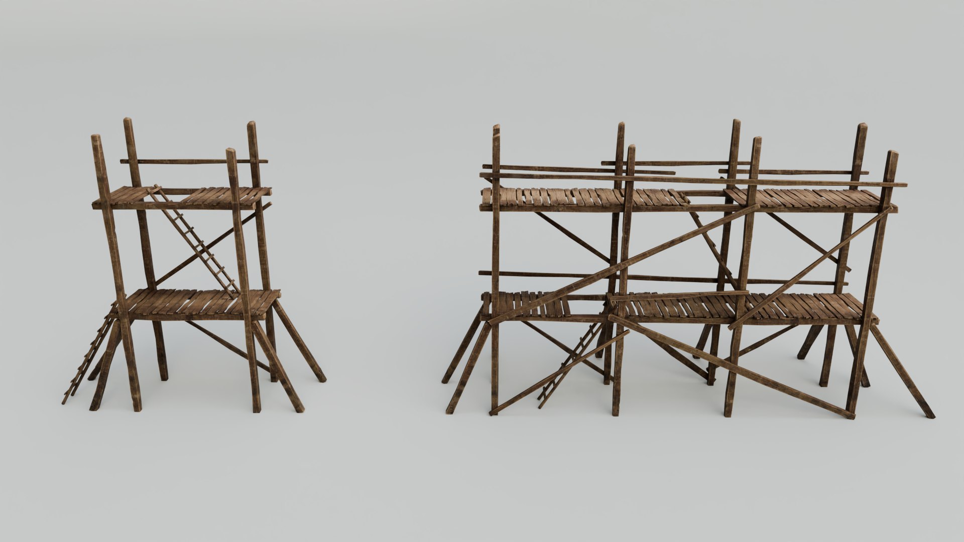 3D Medieval Wooden Scaffolding - TurboSquid 2274125