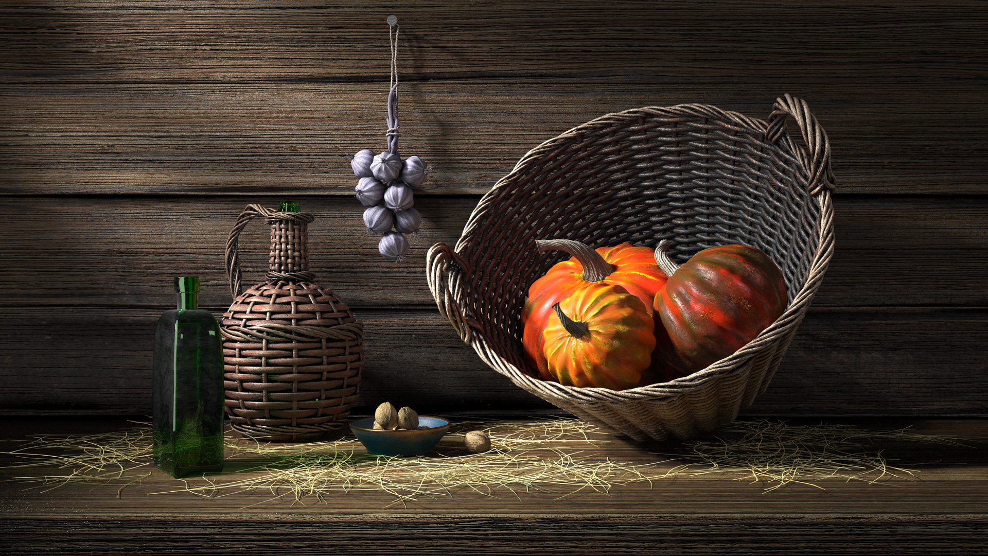 Still life with pumpkins 3D - TurboSquid 1961787