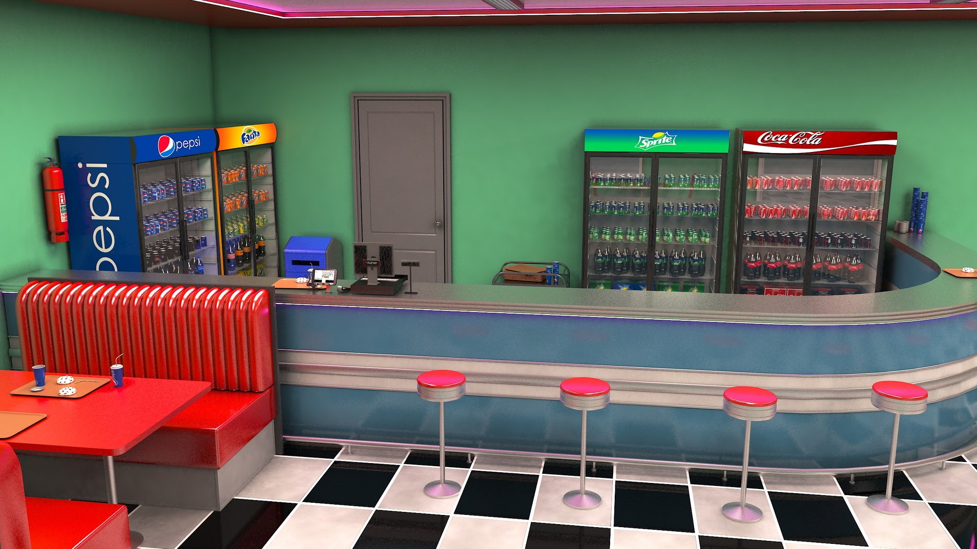 Diner 3D Model - TurboSquid 1775355