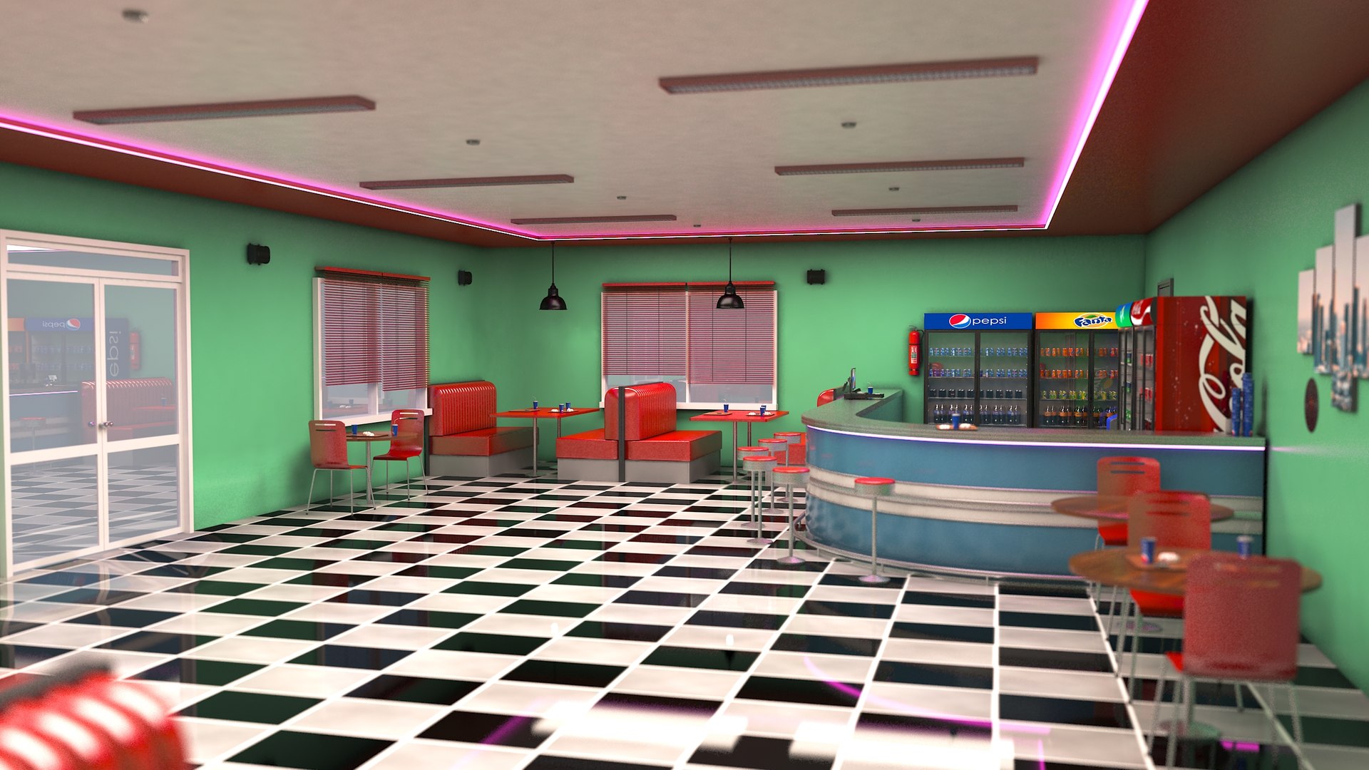 Diner 3D Model - TurboSquid 1775355