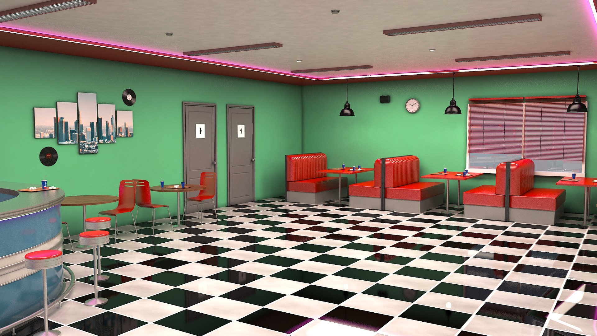 Diner 3D Model - TurboSquid 1775355