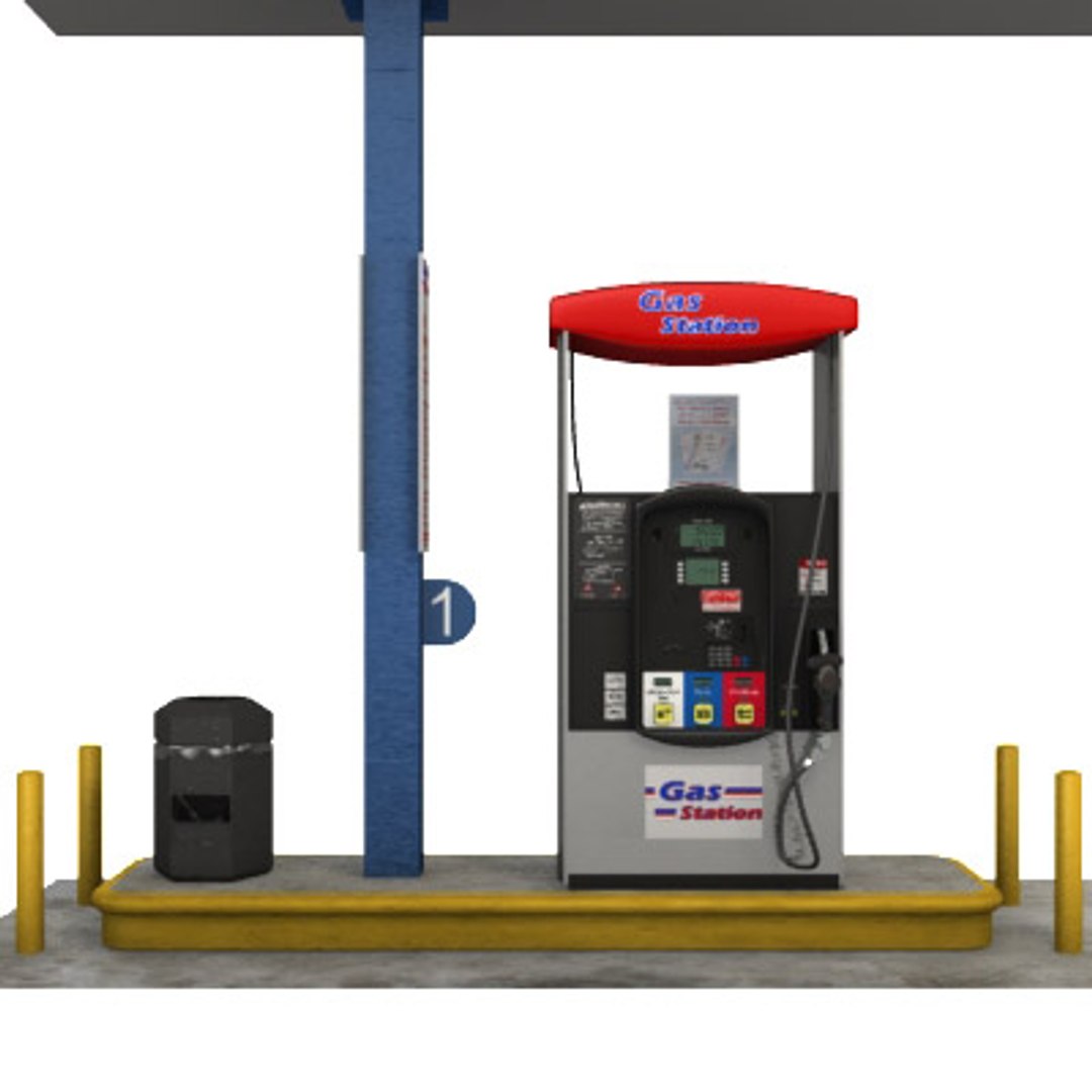 Gas Pump Station 3d Model