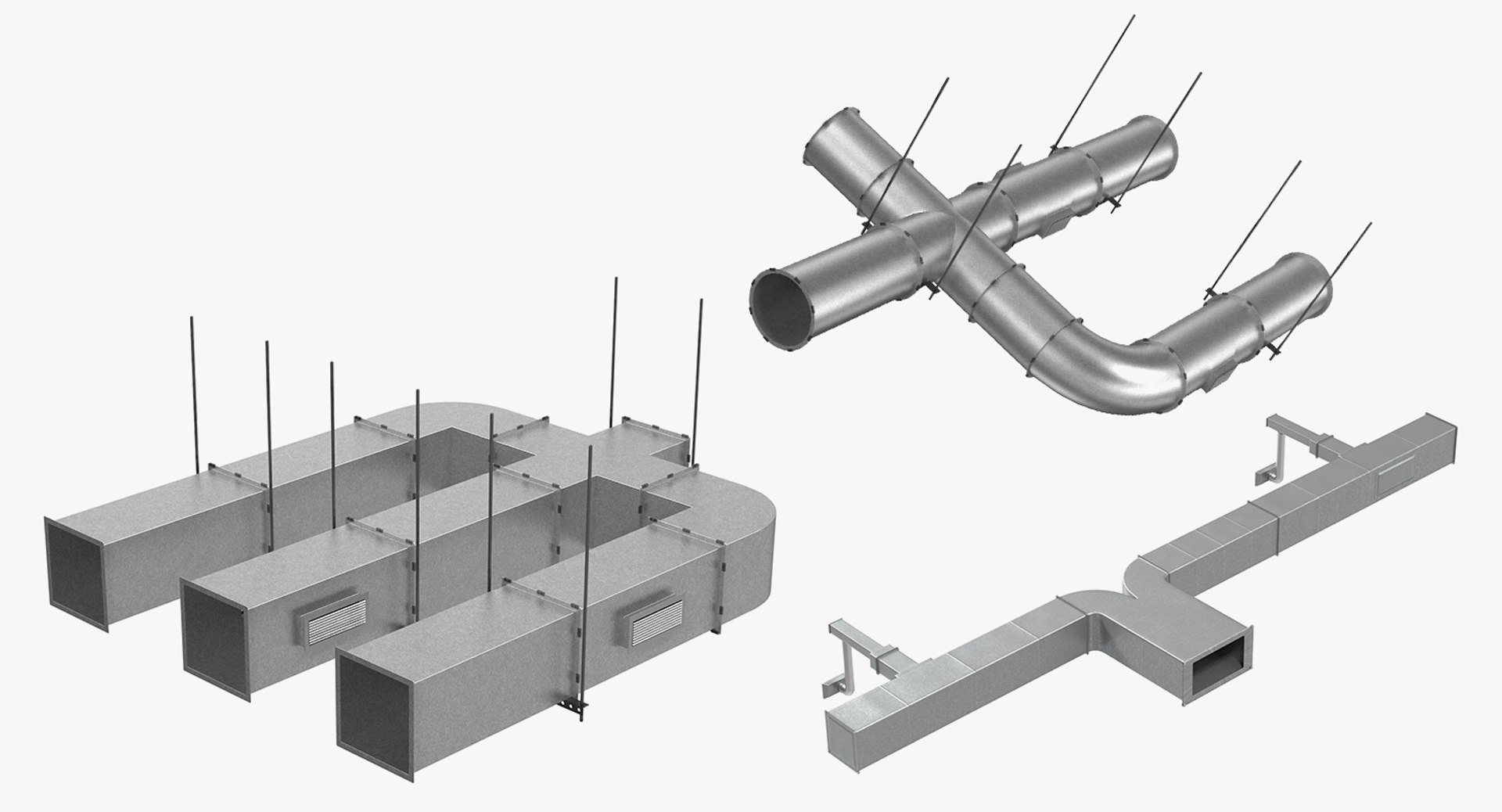 3D air conditioning ductings model - TurboSquid 1690750