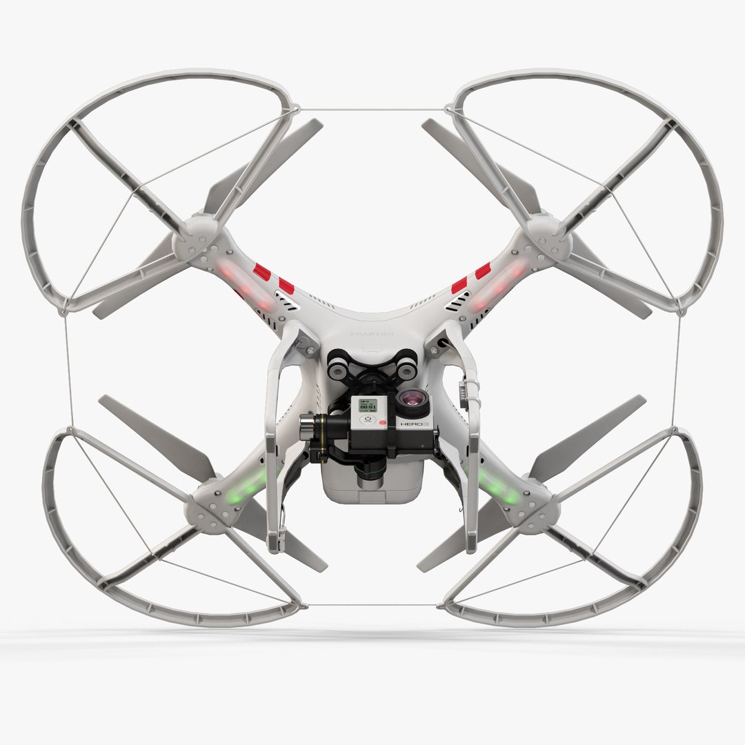 dji phantom 2 quadcopter 3d model