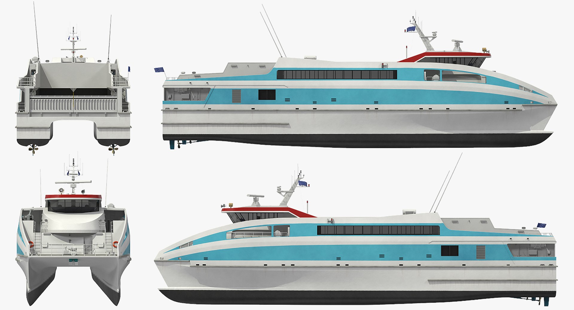 3D ferry catamaran generic rigged model - TurboSquid 1390256