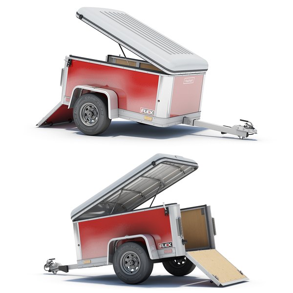 3d model utility trailer
