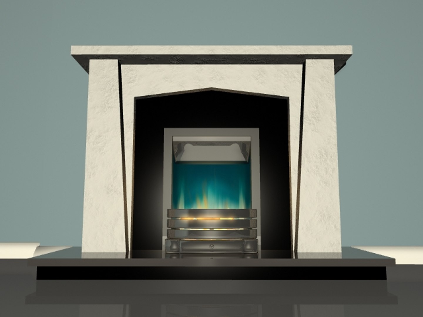 Chrome Blue Flame Surround 3d Model