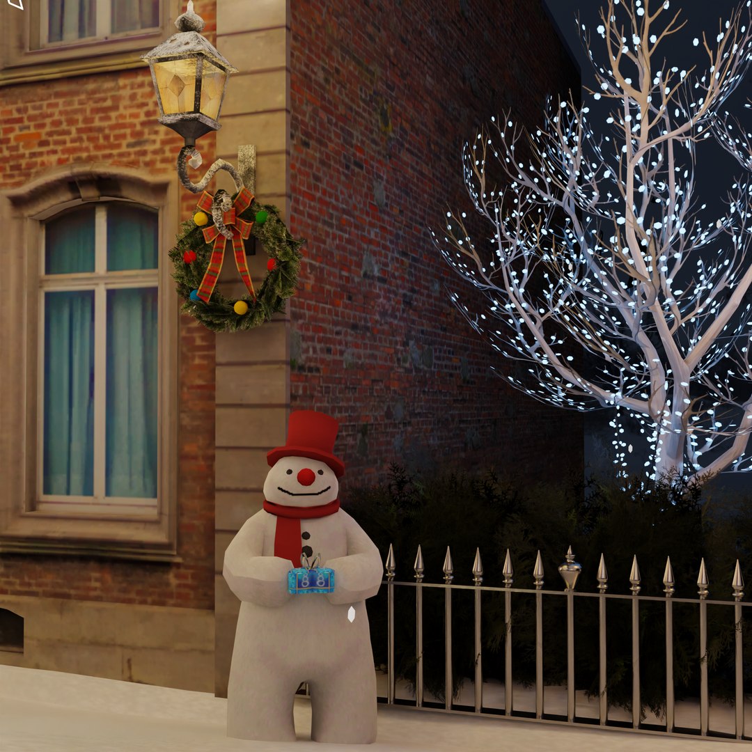 Christmas Street Blender Scene 3D - TurboSquid 2254615