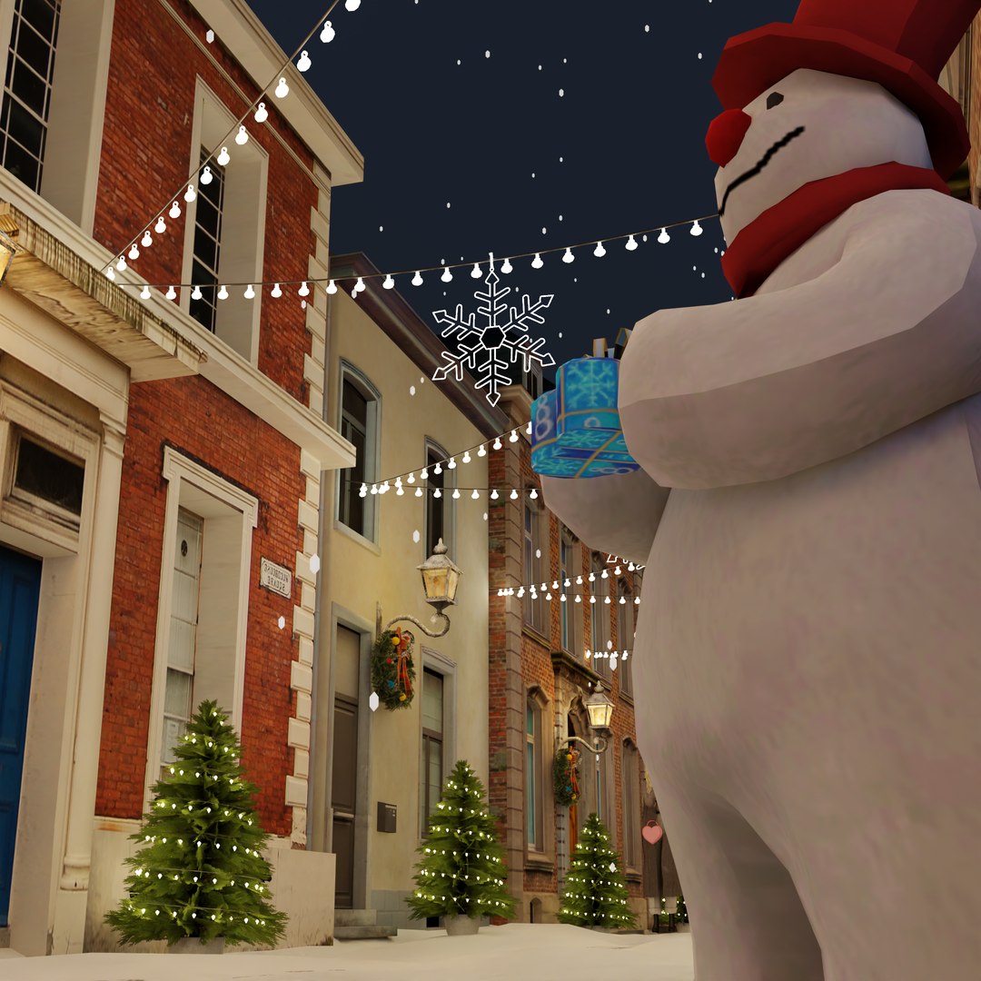 Christmas Street Blender Scene 3D - TurboSquid 2254615
