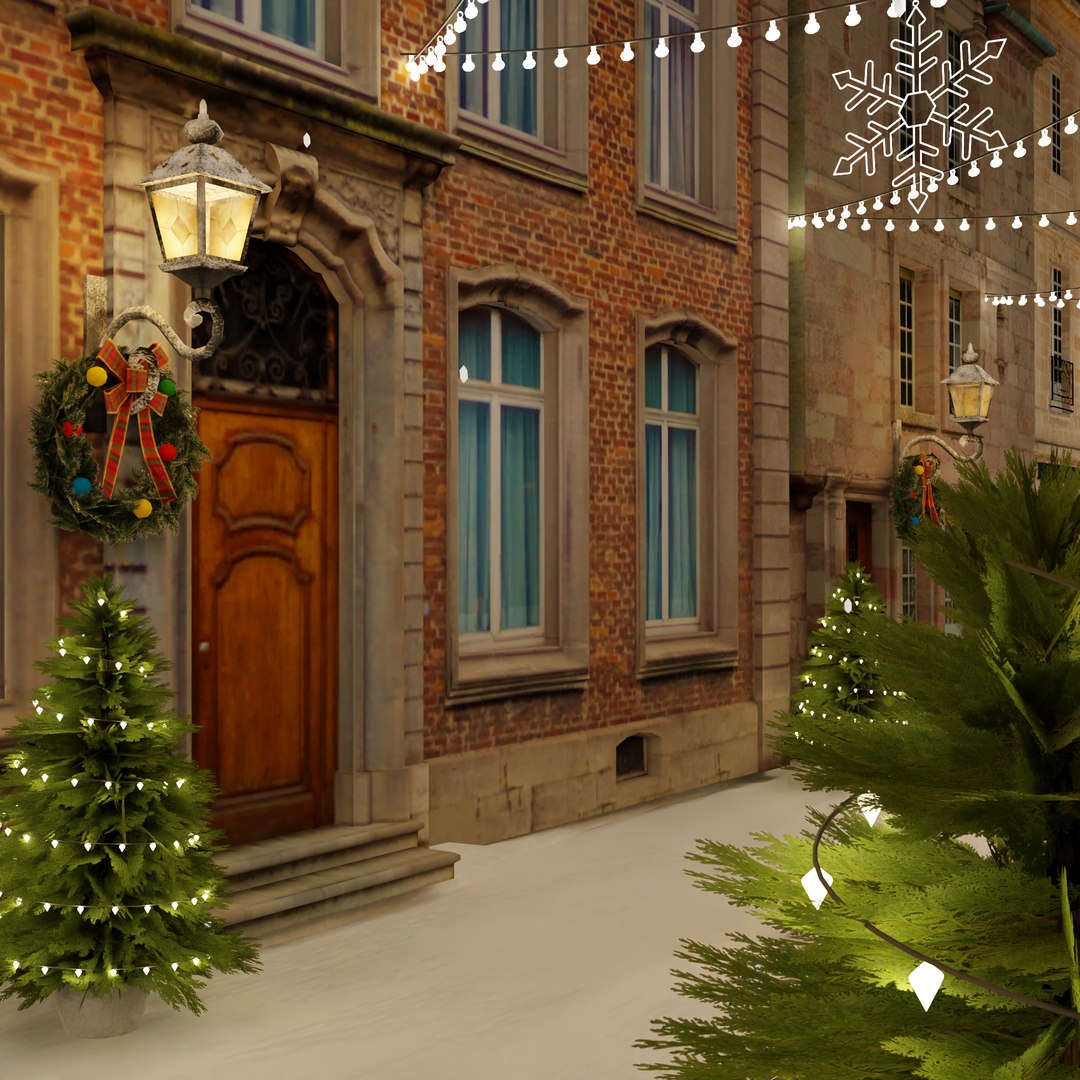Christmas Street Blender Scene 3D - TurboSquid 2254615