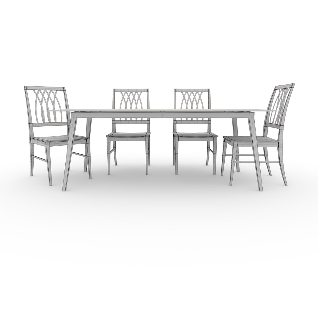 3D Dining Set 4 - TurboSquid 2334941