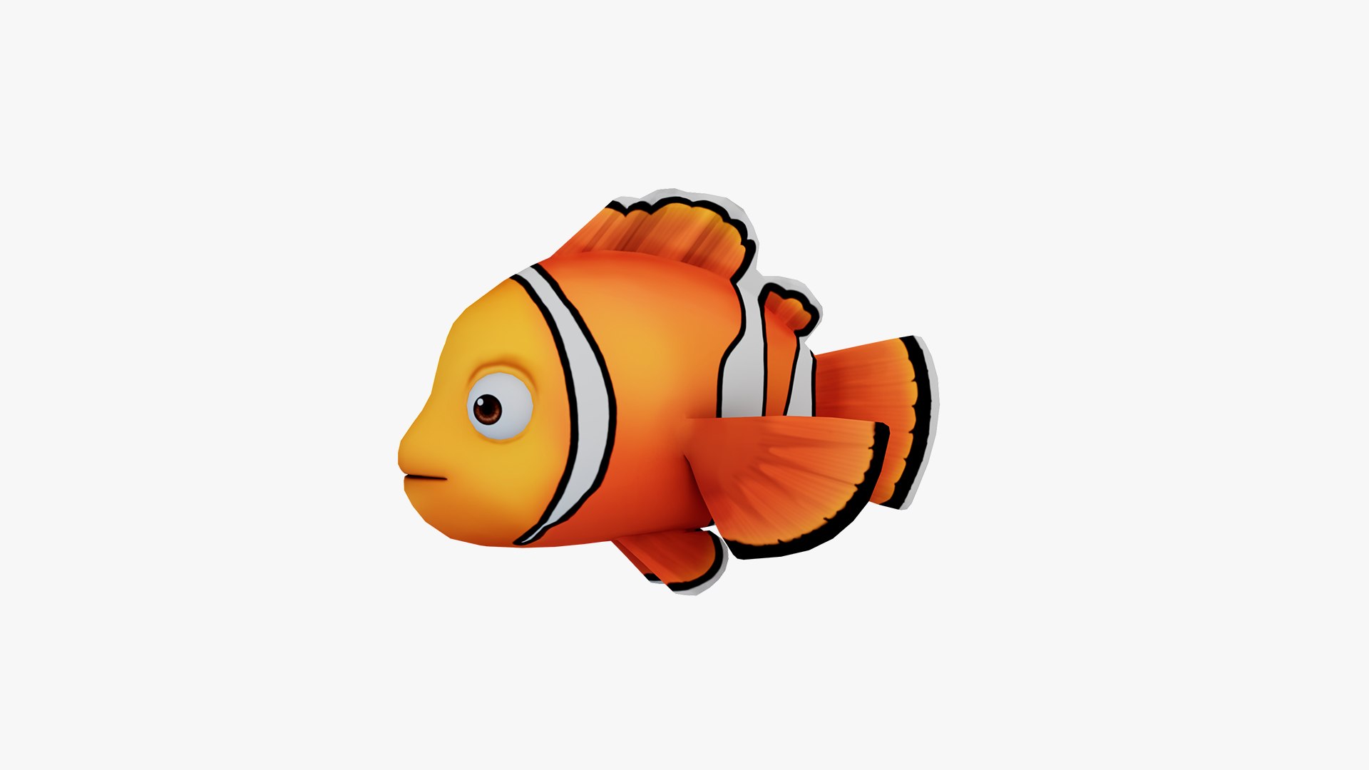 Cartoon Clownfish Animated 3D Model - TurboSquid 2215881