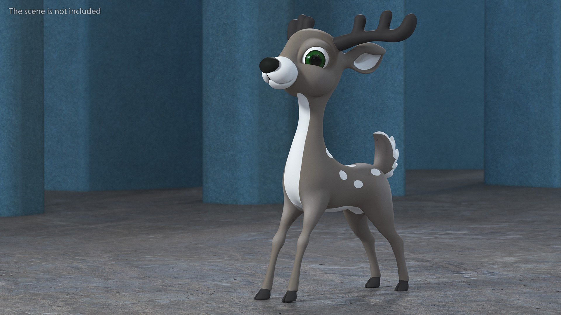 Grey Cartoon Reindeer 3D Model - TurboSquid 2094509