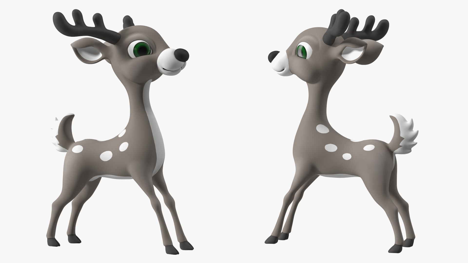 Grey Cartoon Reindeer 3D Model - TurboSquid 2094509