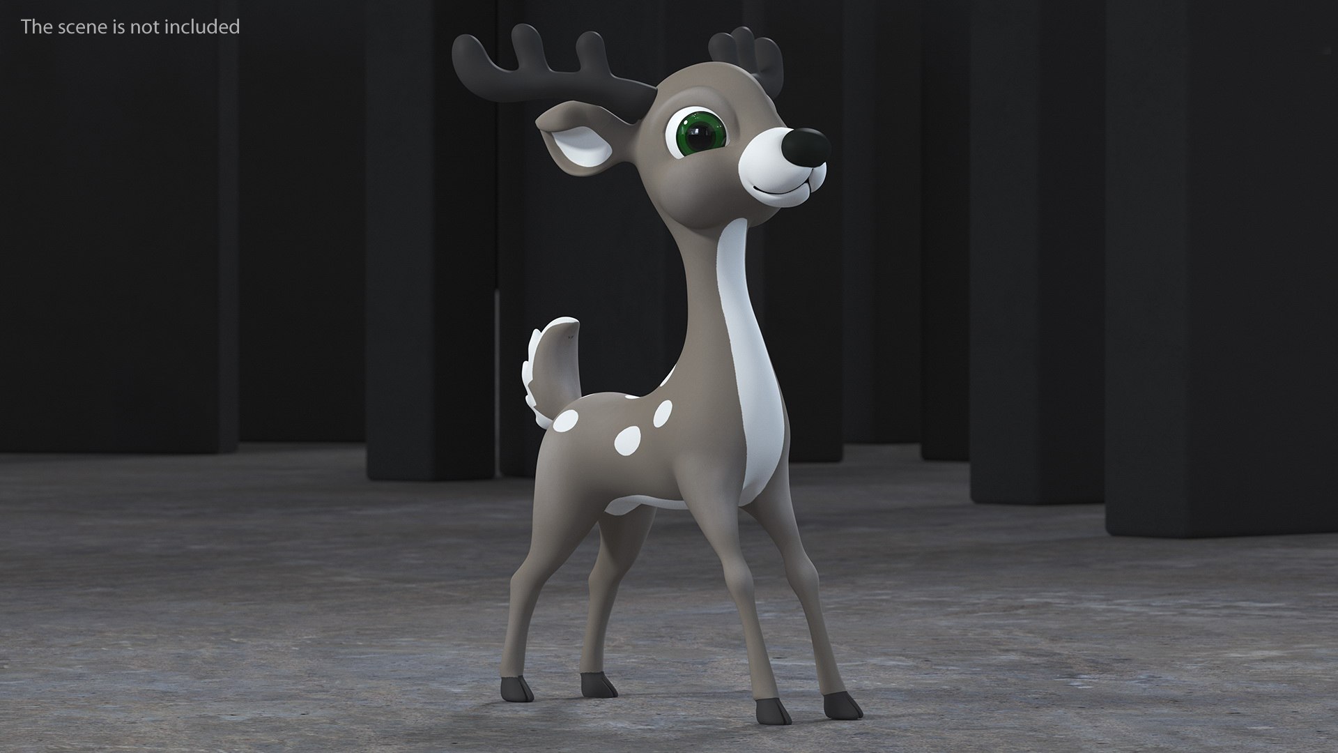 Grey Cartoon Reindeer 3D Model - TurboSquid 2094509