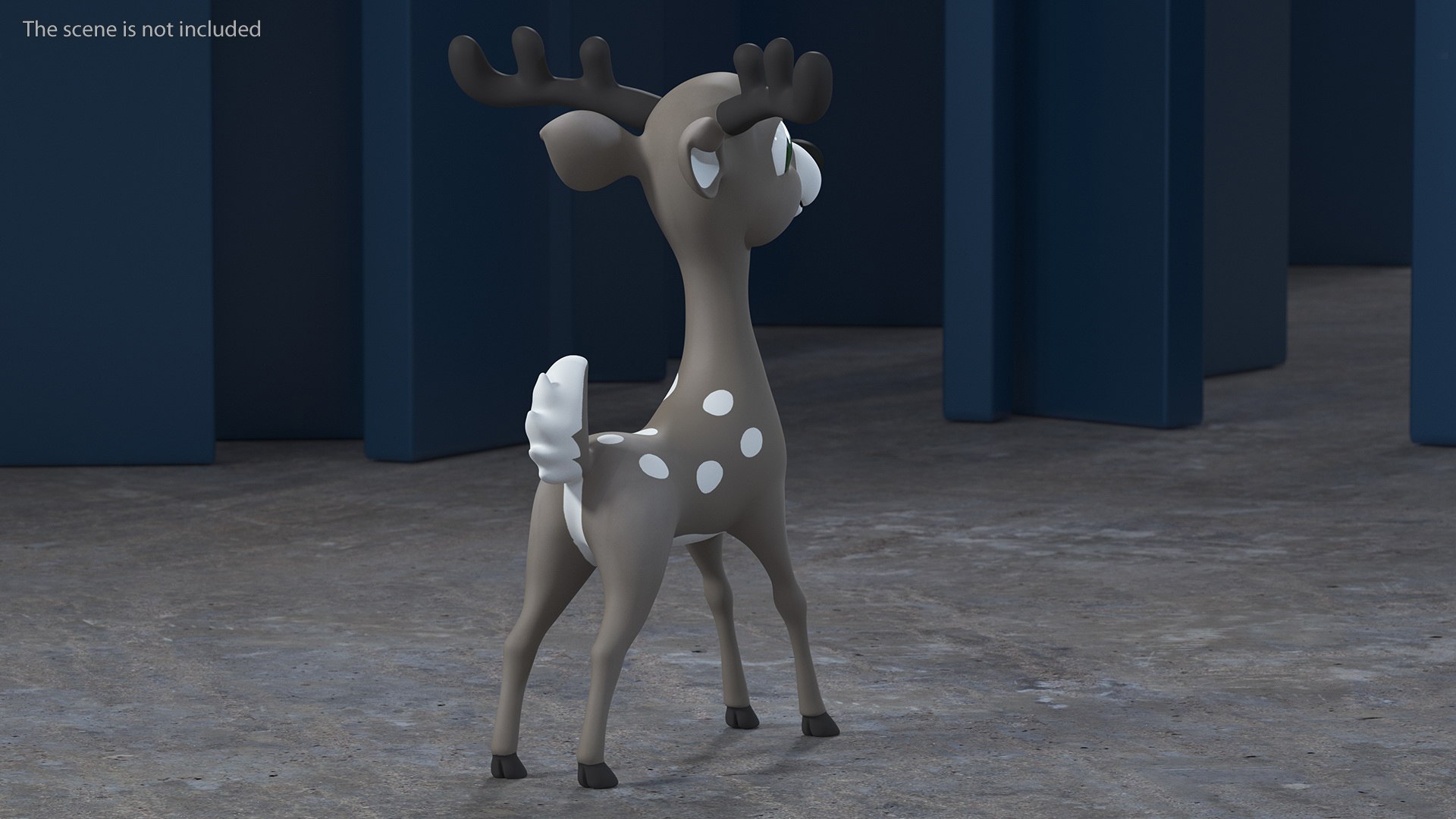 Grey Cartoon Reindeer 3D Model - TurboSquid 2094509