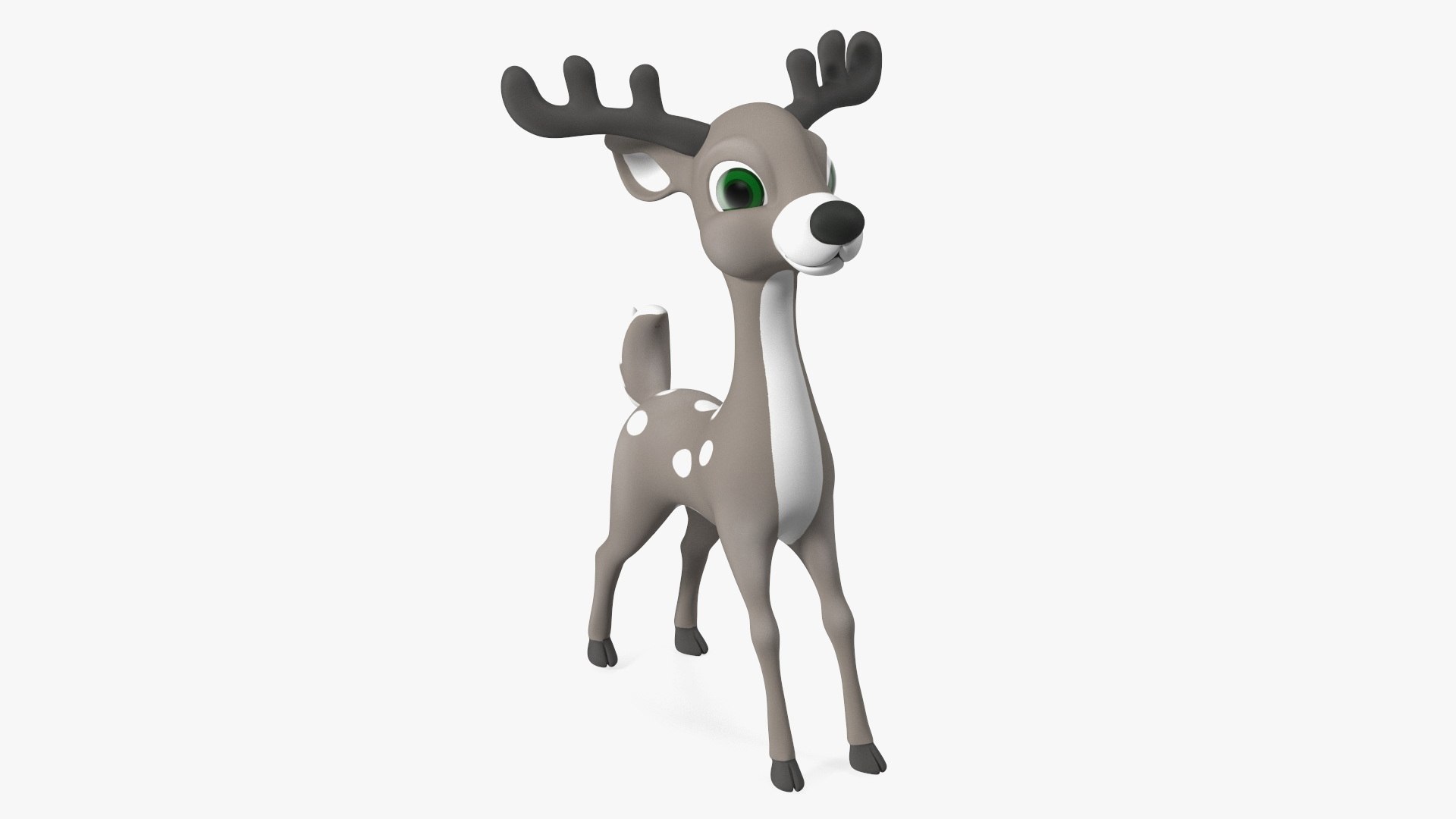 Grey Cartoon Reindeer 3D model - TurboSquid 2094509